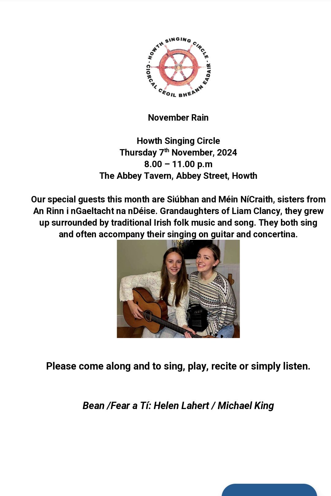 November Rain – Howth Singing Circle